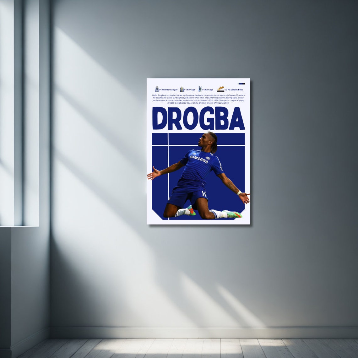 Didier Drogba Chelsea Digital Poster Didier Drogba Poster Drogba Room ...