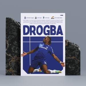 Didier Drogba Chelsea Digital Poster Didier Drogba Poster Drogba Room ...