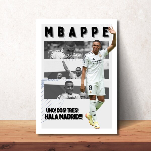 Kylian Mbappé Real Madrid Póster - Etsy