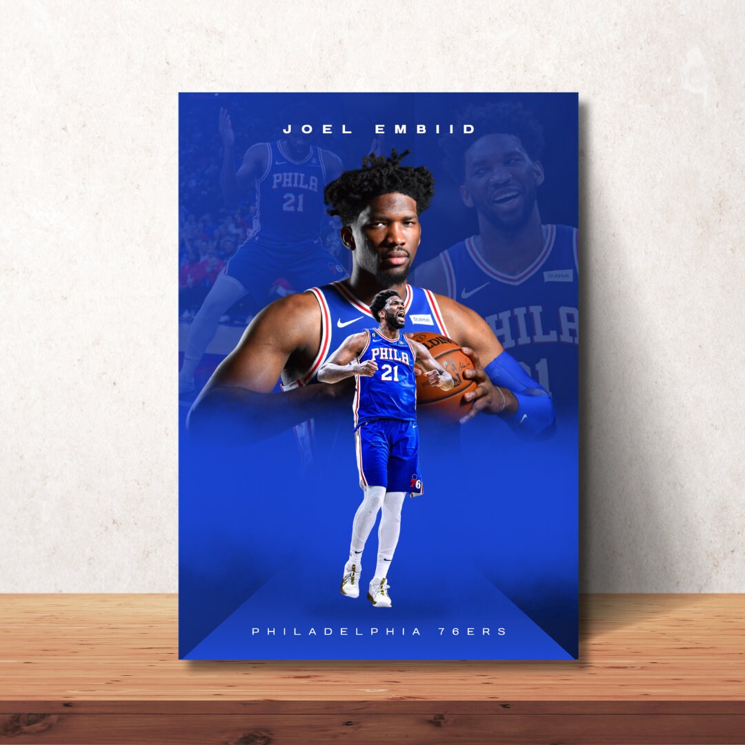 Joel Embiid Digital Poster Joel Embiid Philadelphia 76ers Poster NBA ...