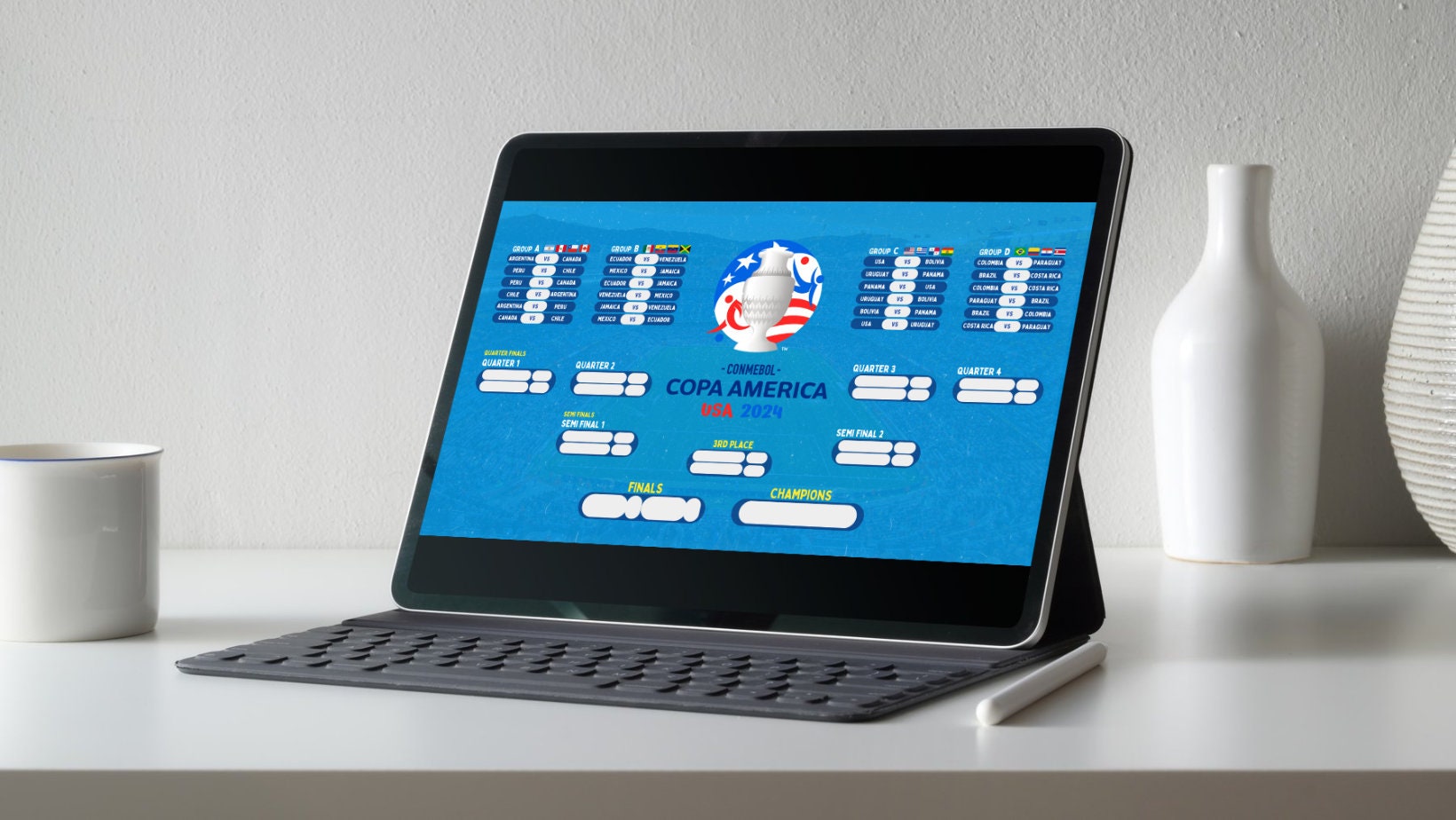 Copa América 2024 Wall Chart Copa America Fixtures Printable Chart Copa ...