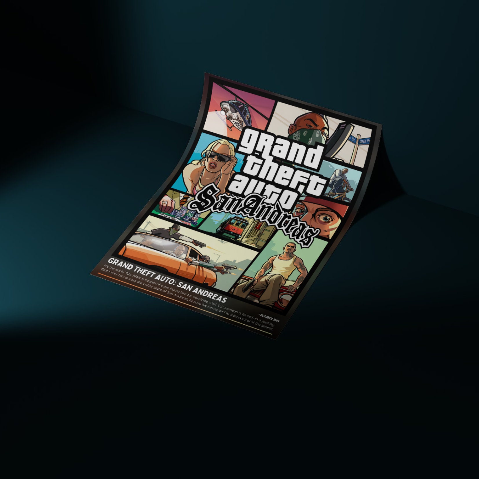 Grand Theft Auto San Andreas Digital Poster GTA San Andreas Poster ...