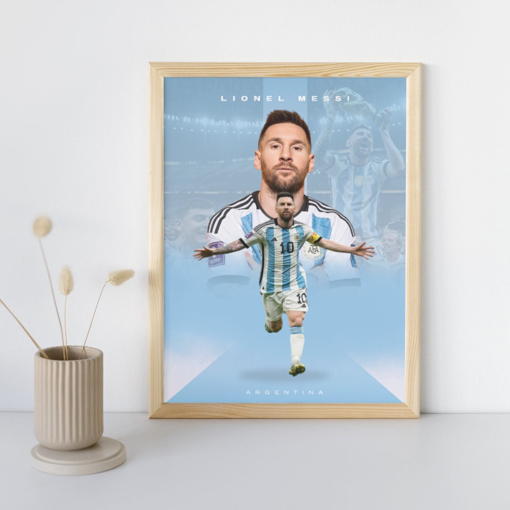 Lionel Messi Poster Digital Poster of Messi in Argentina World Cup ...