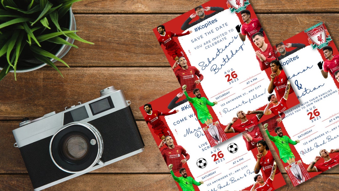 Liverpool Party Invite Liverpool Birthday Invitation Liverpool Football ...