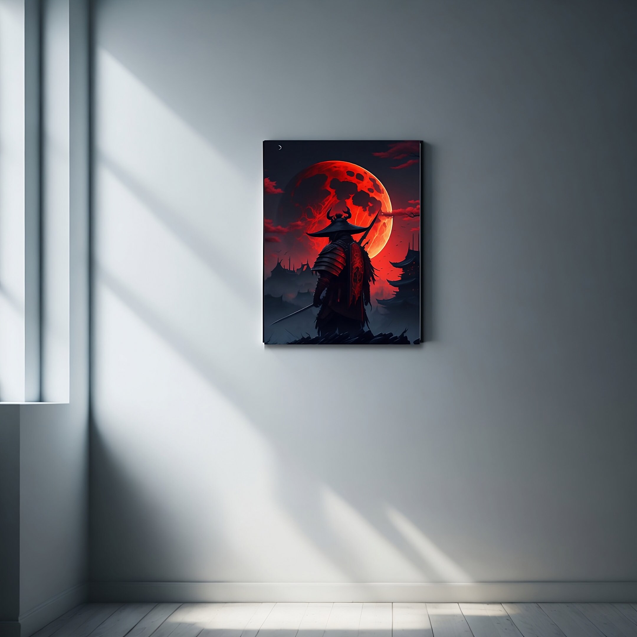 Digital Samurai Poster of Samurai Gaming Poster Samurai Japanese Theme Digital Poster 300 DPI ...