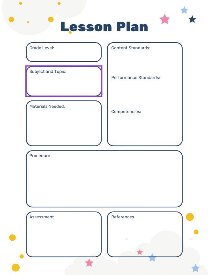 Daily Plans Academic Planner Preschool Lesson Plan Lesson Planner ...