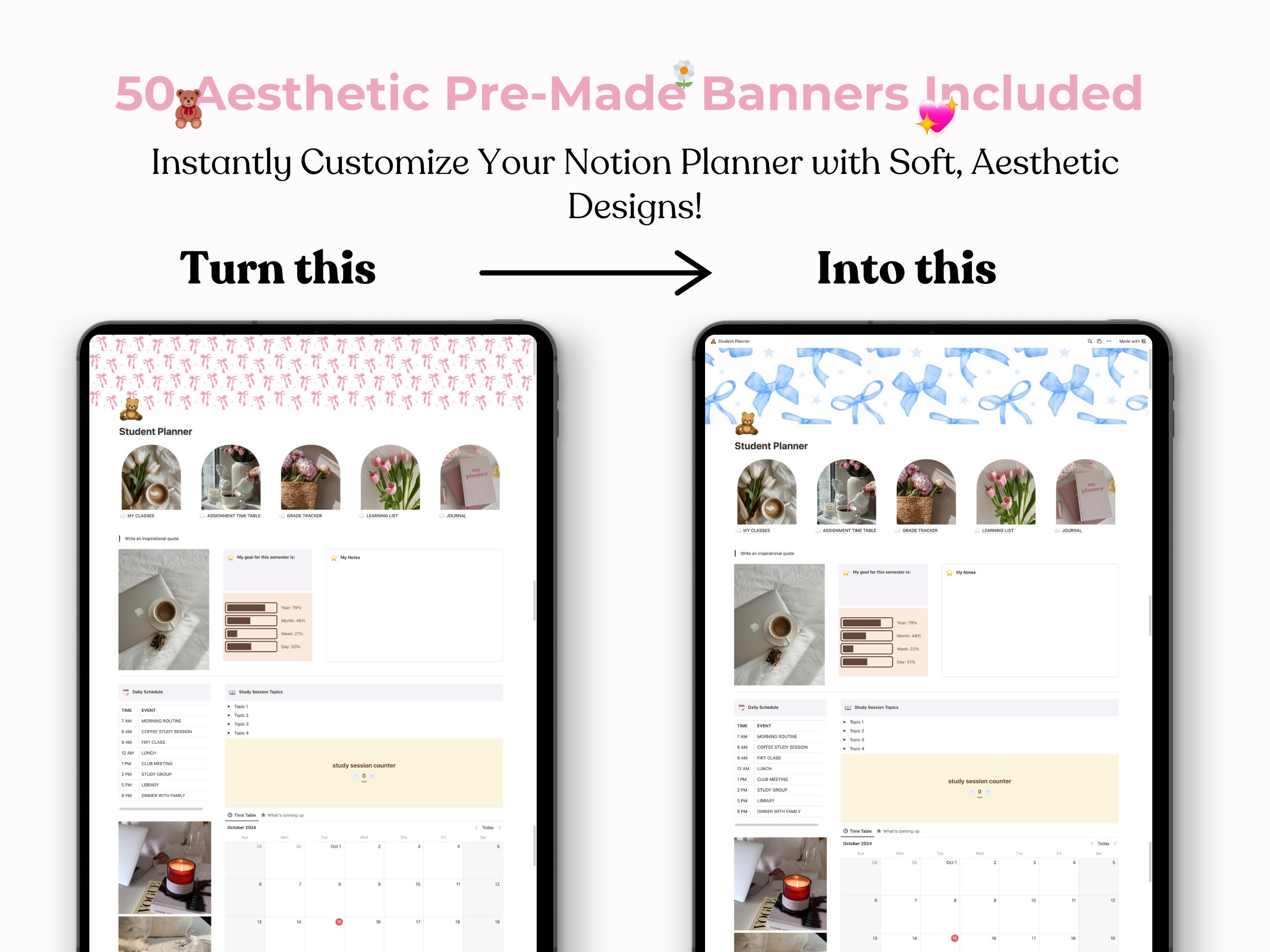 Academic Student Notion Dashboard Assignment Tracker Student Planner ...
