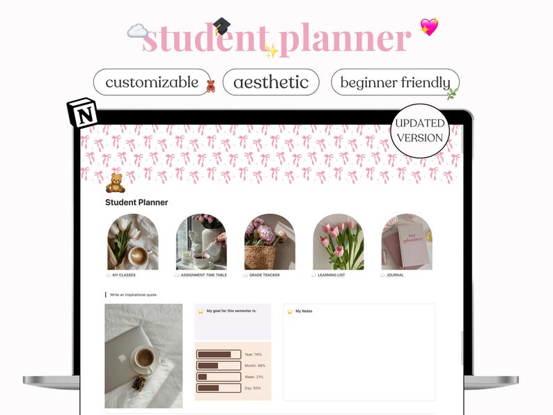Academic Student Notion Dashboard Assignment Tracker Student Planner ...