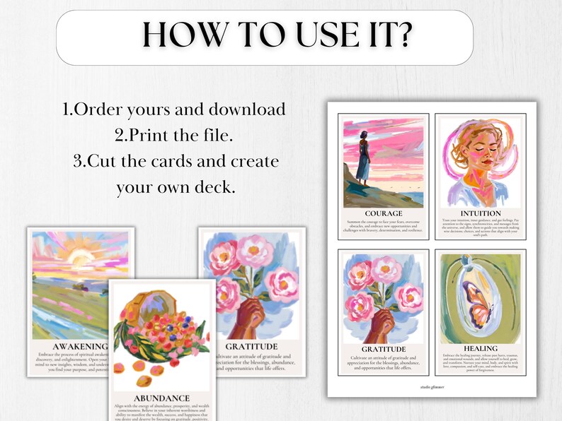 Printable Oracle Card Deck: Spiritual Self-discovery and Tarot ...
