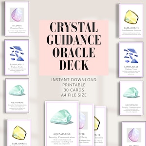 Crystal Oracle Deck, Printable Crystal Tarot Deck, Printable Oracle Crystal Cards for Crystal ...