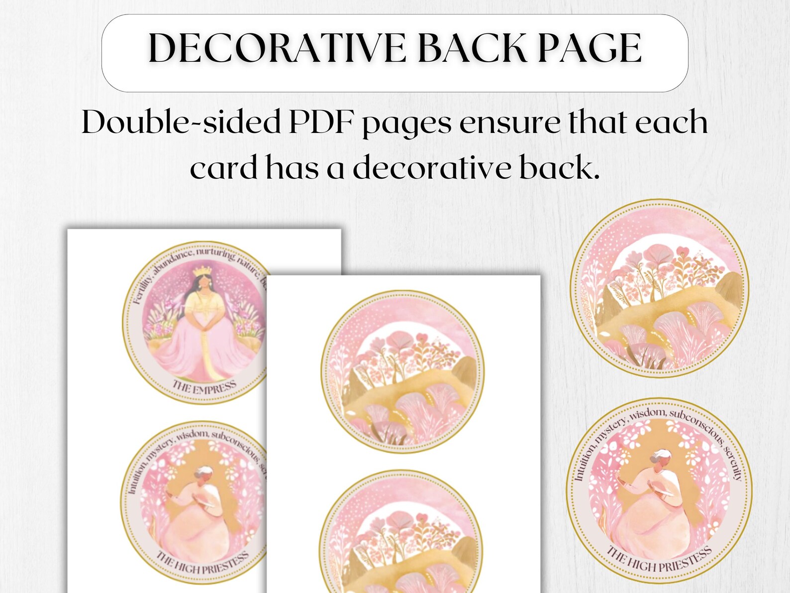 Round Tarot Cards Circle Tarot Deck Beginner Tarot Deck Pink Feminine ...