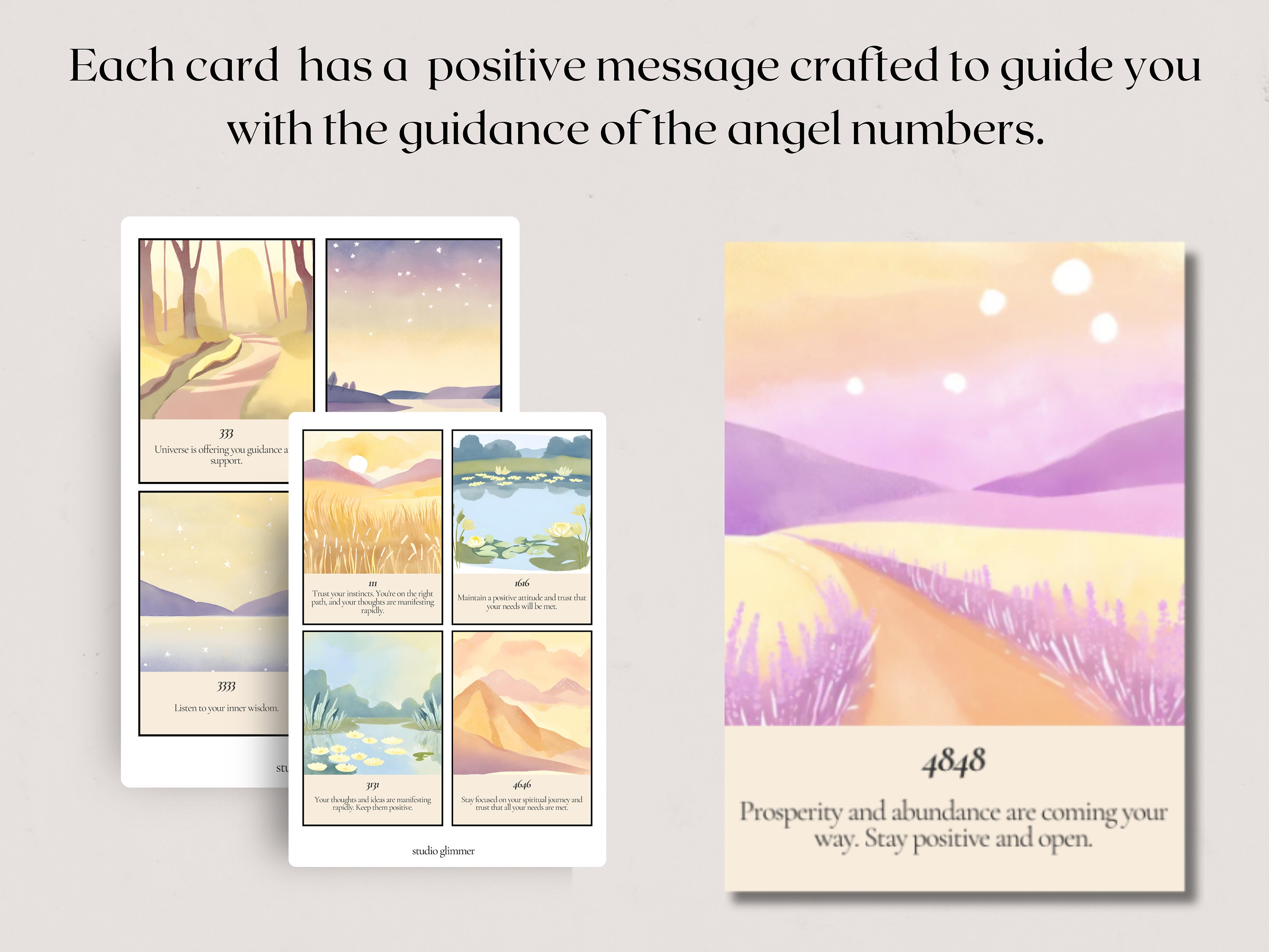 Angel Numbers Oracle Card Deck, Printable Angel Numbers Cards, Angel ...