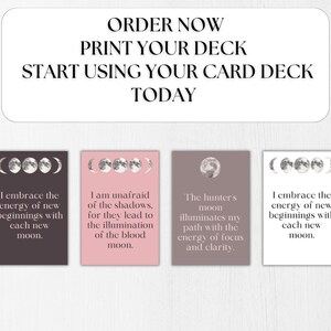 Moon Affirmation Cards Printable Oracle Deck DIY Spiritual Meditation ...