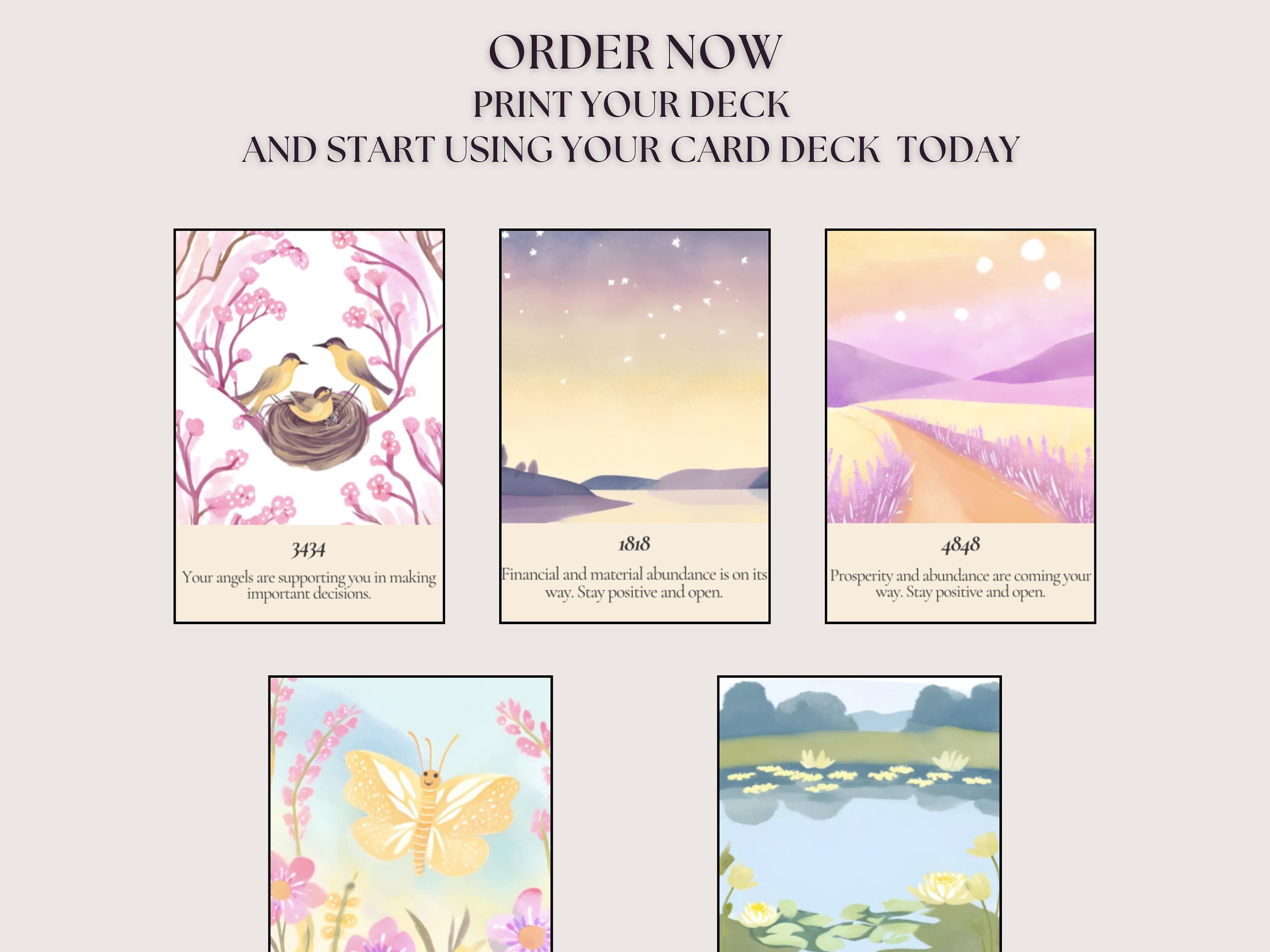 Angel Numbers Oracle Card Deck, Printable Angel Numbers Cards, Angel ...