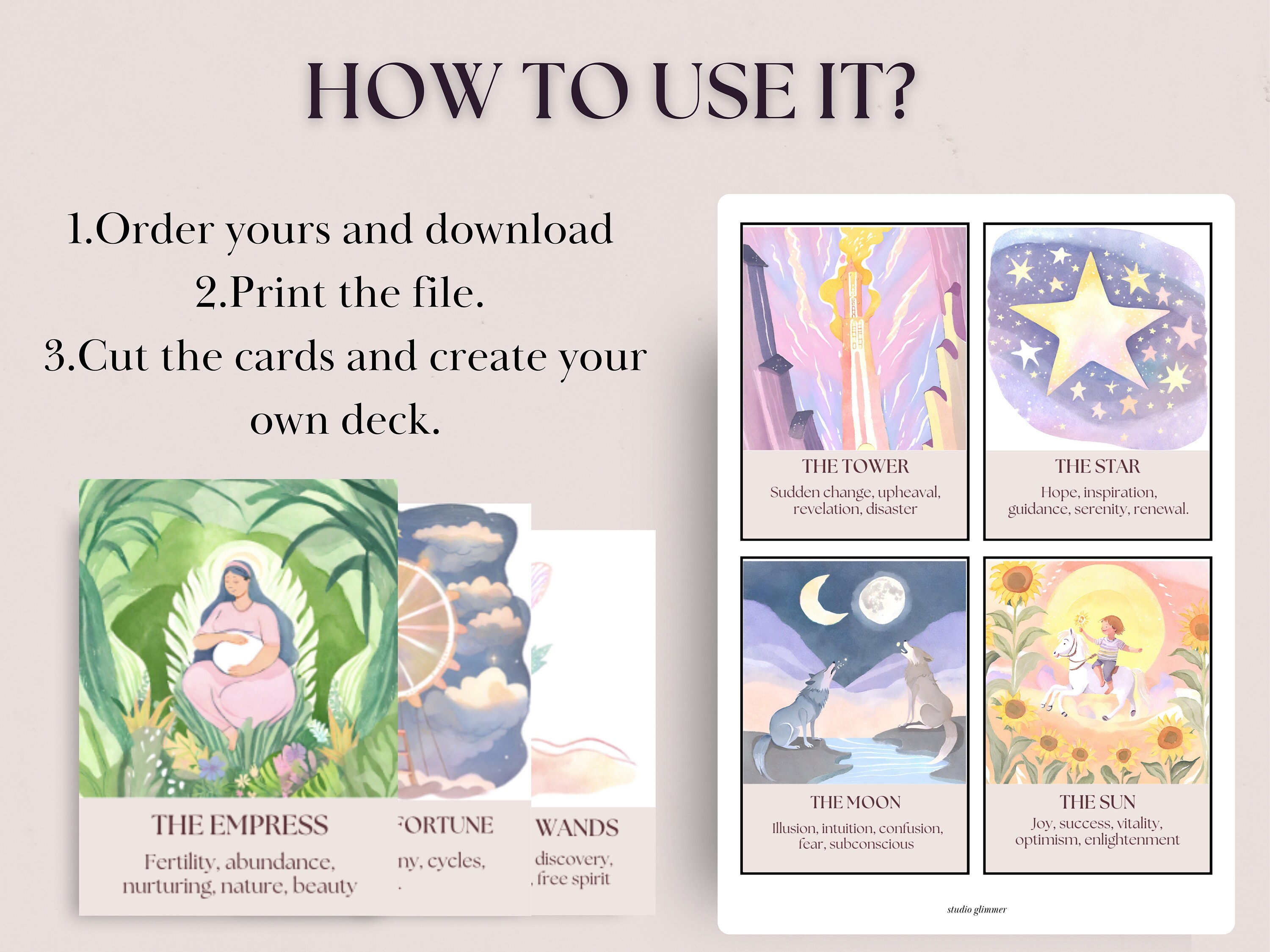 Beginner Tarot Deck, Keywords Tarot Deck, 78 Beginner Tarot Card Deck ...