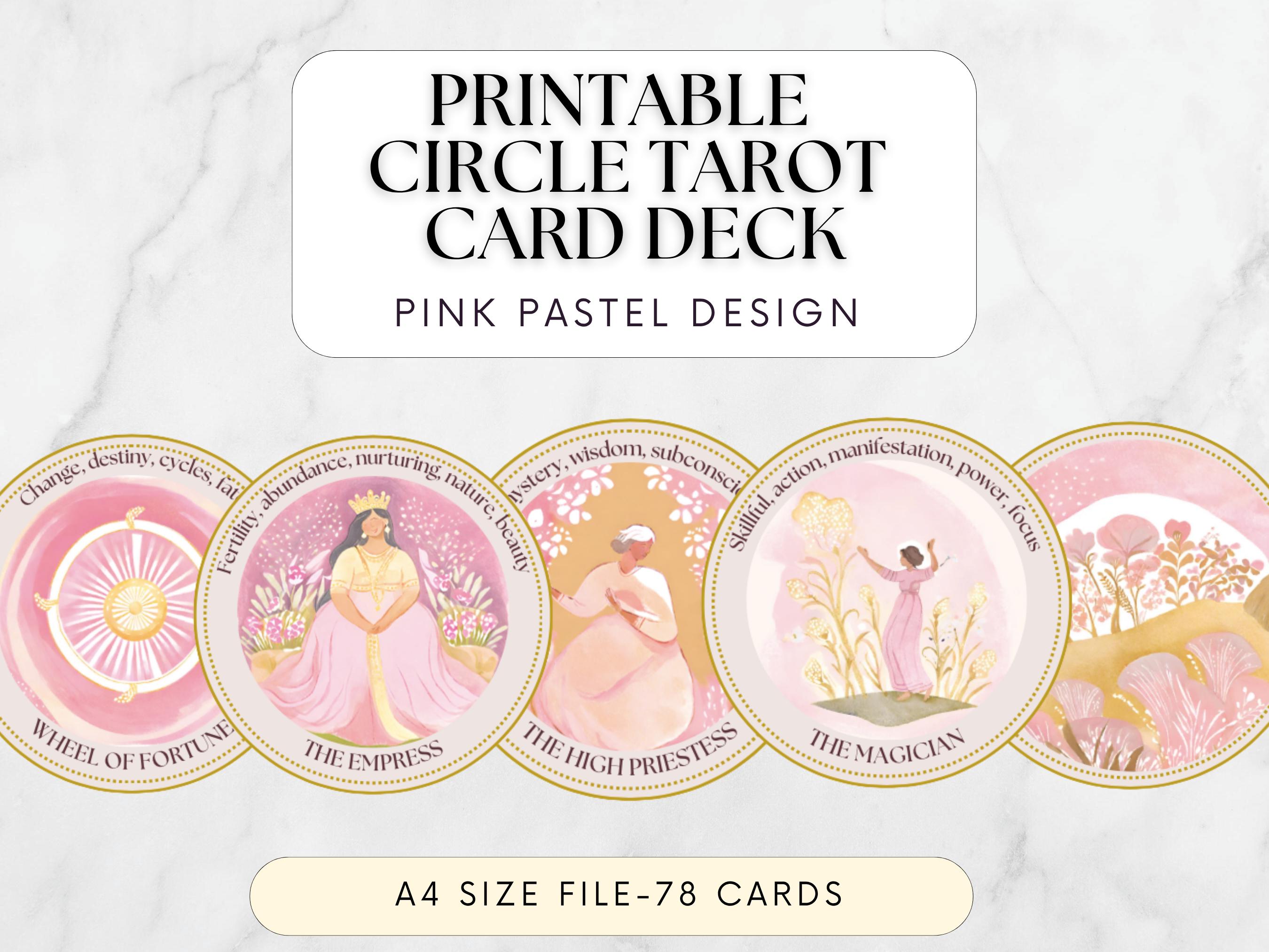 Round Tarot Cards Circle Tarot Deck Beginner Tarot Deck Pink Feminine ...
