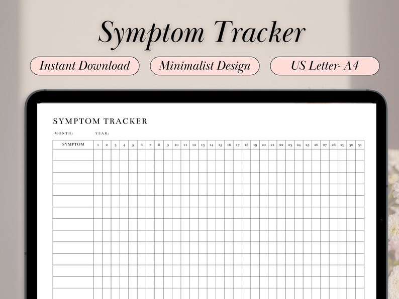 Digital Symptom Tracker Goodnotes iPad Tracker Template Digital and ...