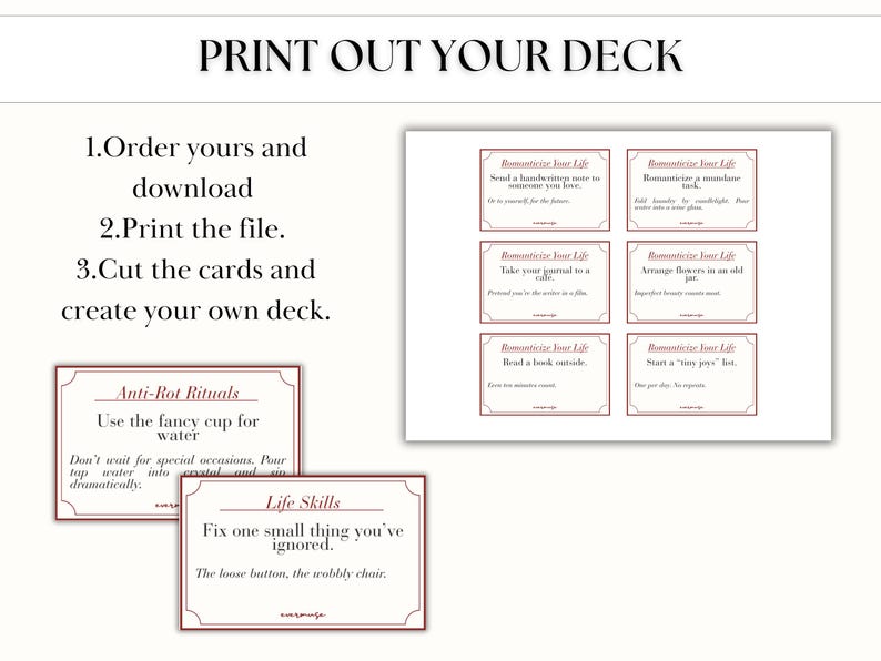Printable Mission Cards for Romanticizing Everyday Life - Etsy