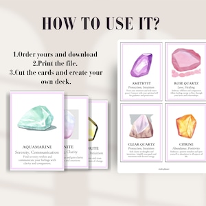 Crystal Oracle Deck, Printable Crystal Tarot Deck, Printable Oracle ...