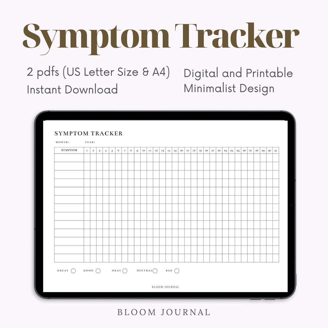 Digital Symptom Tracker Goodnotes Ipad Tracker Template - Etsy