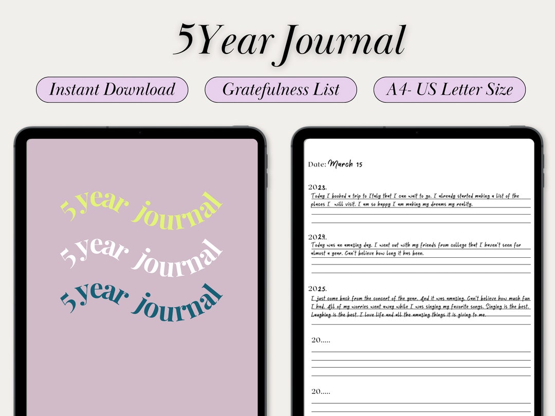 Digital 5 Year Journal for iPad 365 Daily Memory Book One - Etsy