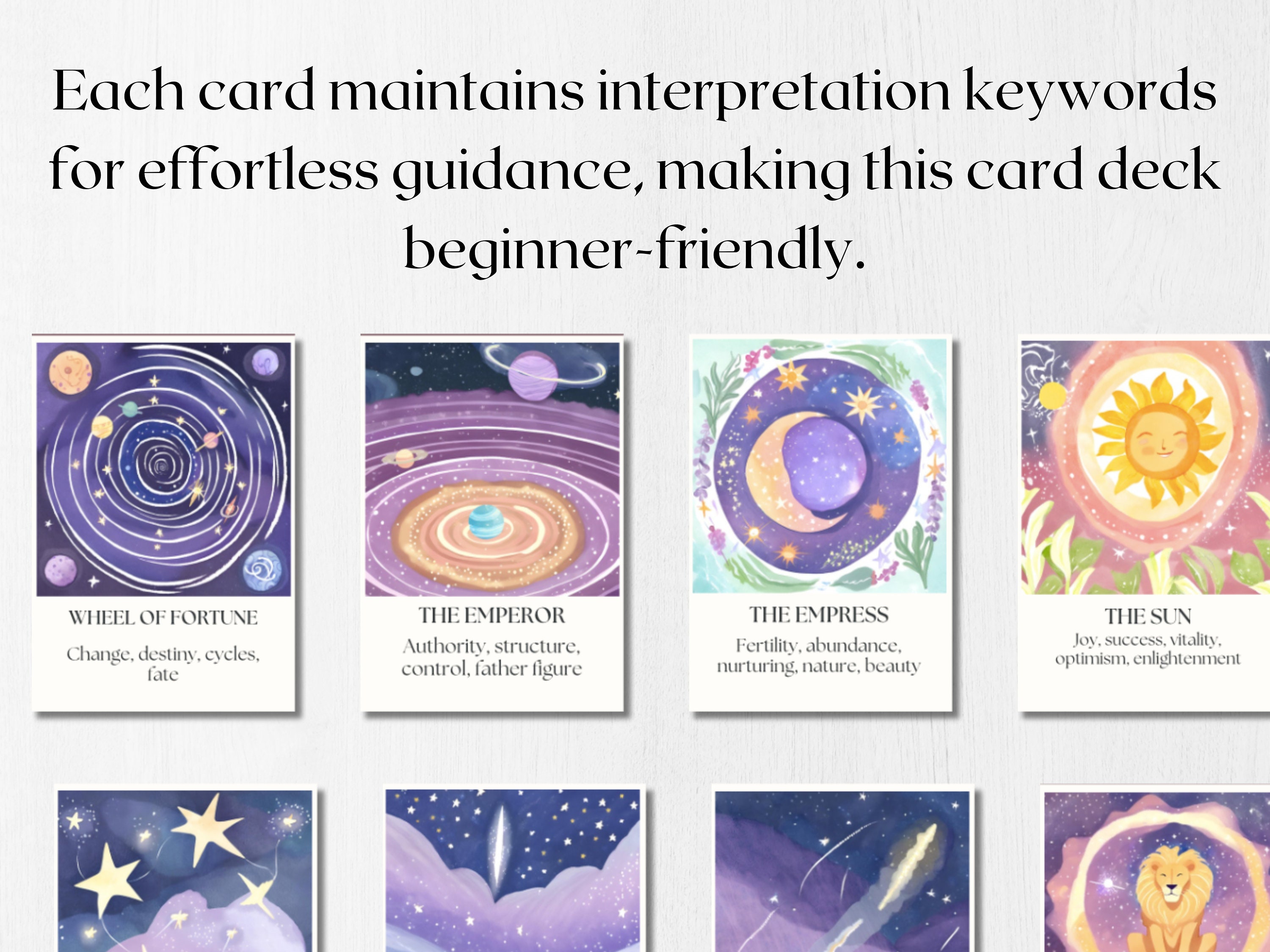 Beginner Tarot Deck, Keywords Tarot Deck, 78 Beginner Tarot Card Deck ...