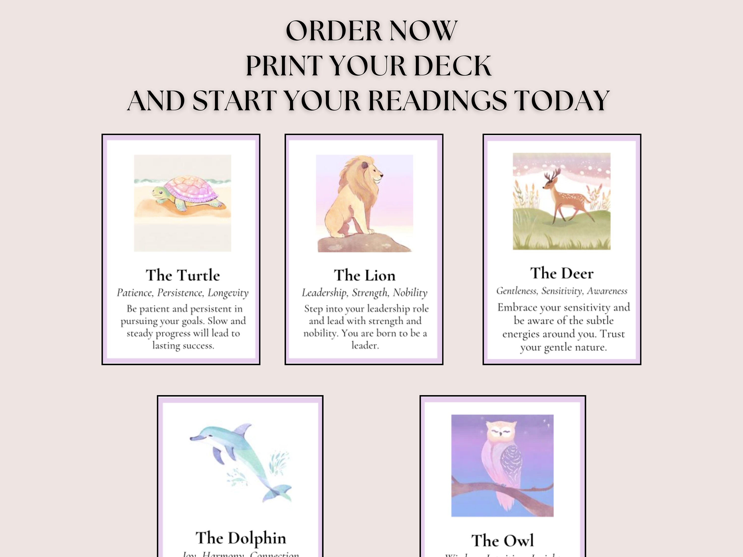 Spirit Animal Oracle Deck: Animal Divination, Watercolor Oracle, Spirit ...