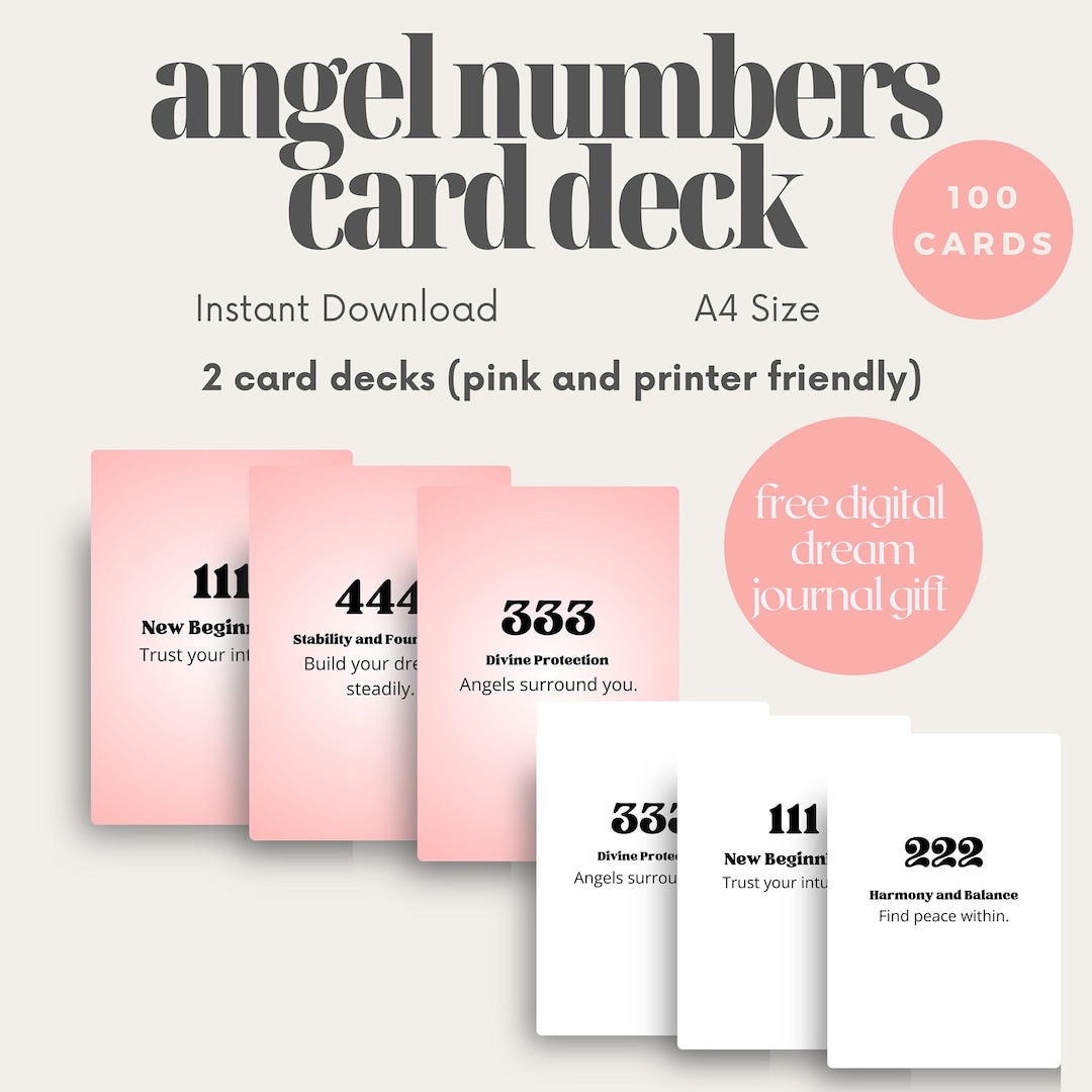 Angel Numbers Oracle Card Deck Angel Number Oracle Cards - Etsy