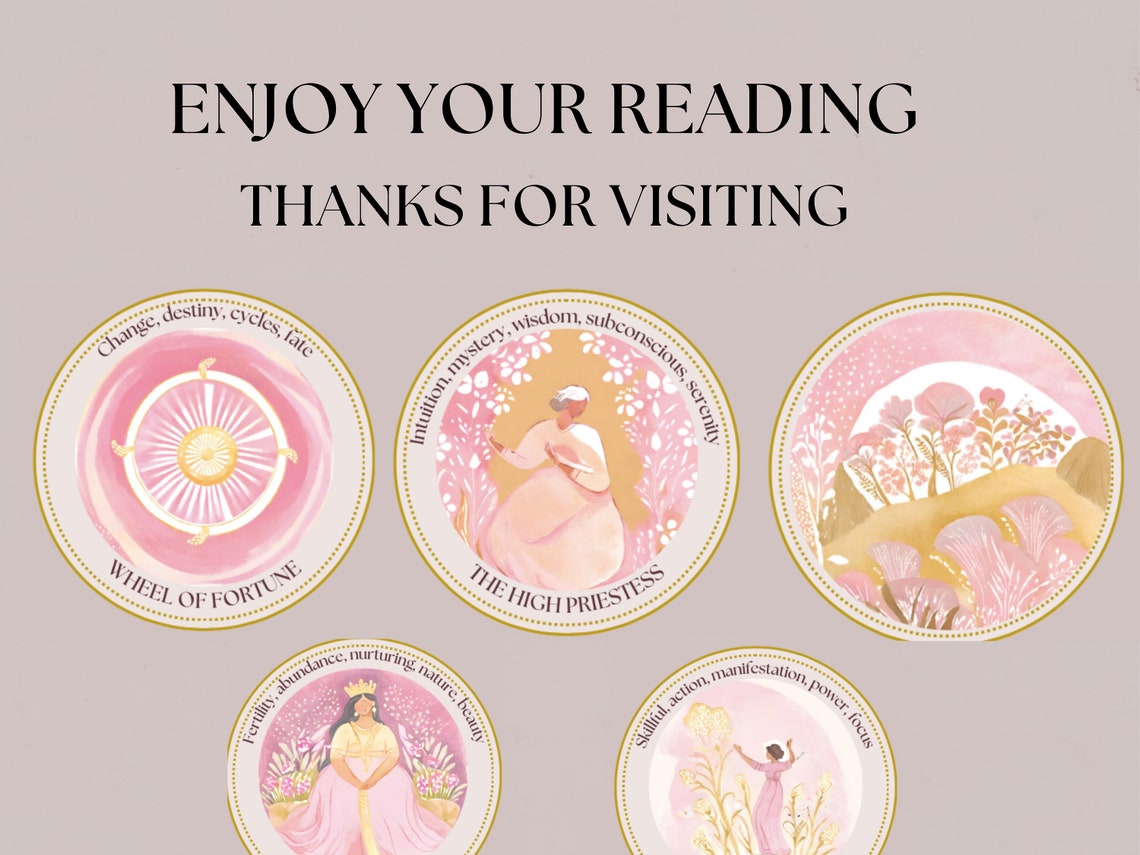 Beginner Printable Circle Tarot Deck, Tarot Oracle Cards With Keywords ...