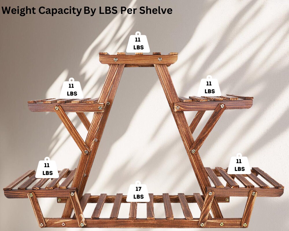 Premium 6-tier Triangle Corner Wooden Plant Stand Elegant Multi-level ...