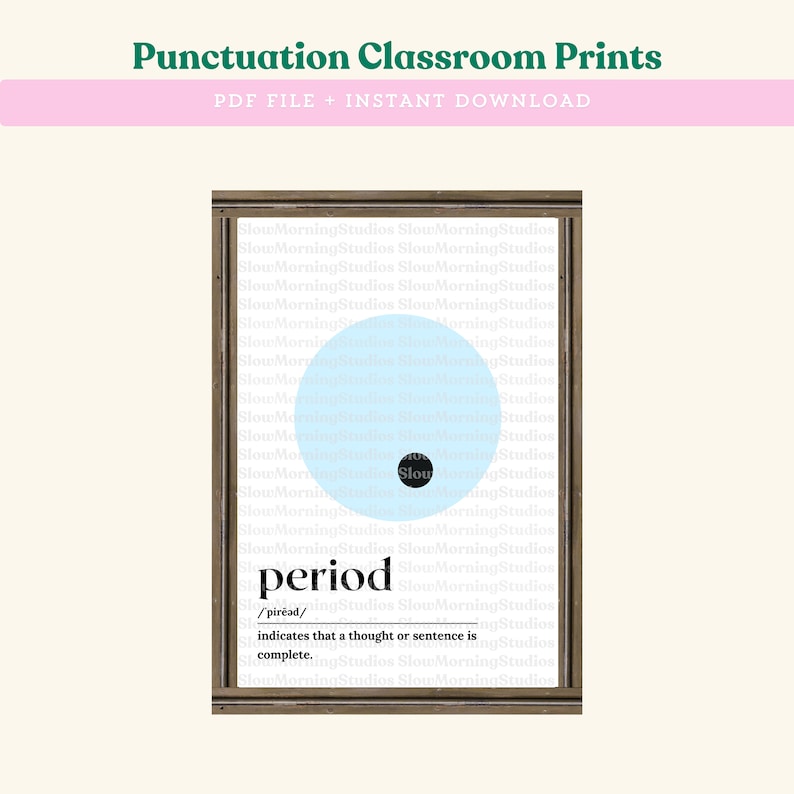 Punctuation Classroom Poster Print | Grammar Poster Print | English ...