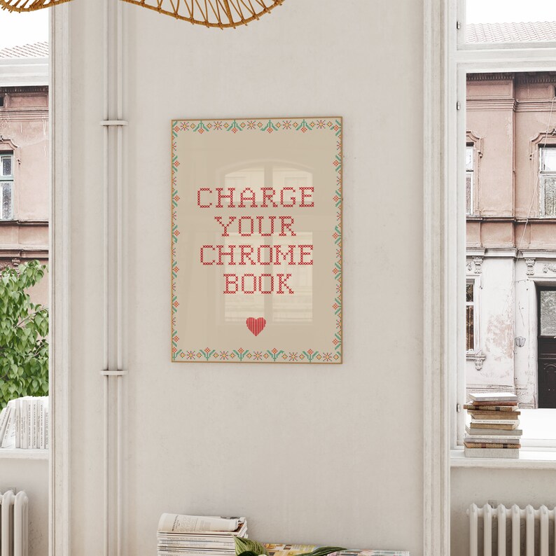 Charge Your Chromebook | Classroom Poster | Boho Classroom | Classroom ...