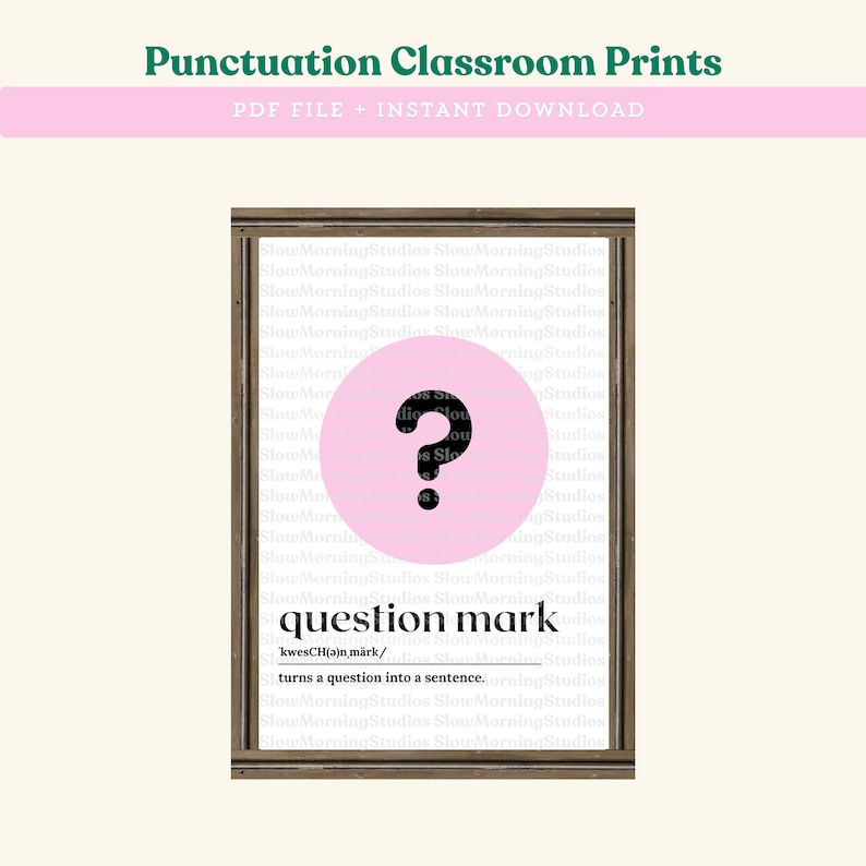Punctuation Classroom Poster Print Grammar Poster Print English Class ...