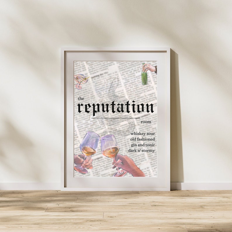 Taylor Swift Poster Album Cover Poster Taylor Swift Reputation Cocktail ...