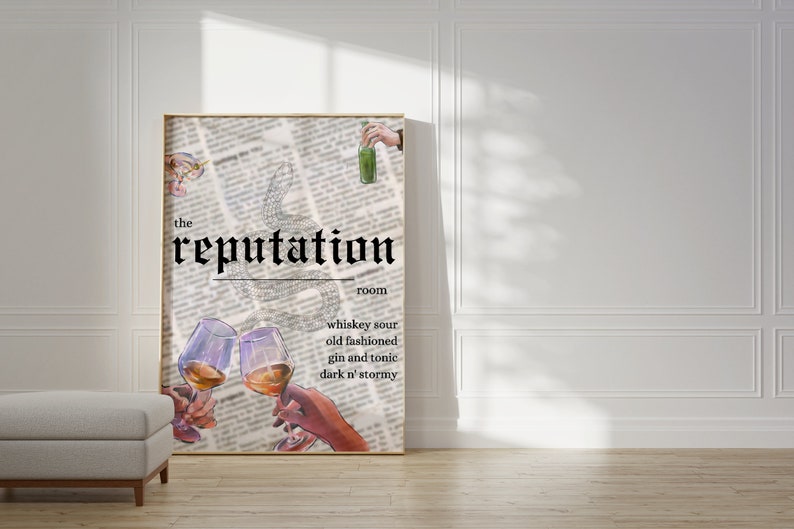 Taylor Swift Poster Album Cover Poster Taylor Swift Reputation Cocktail ...