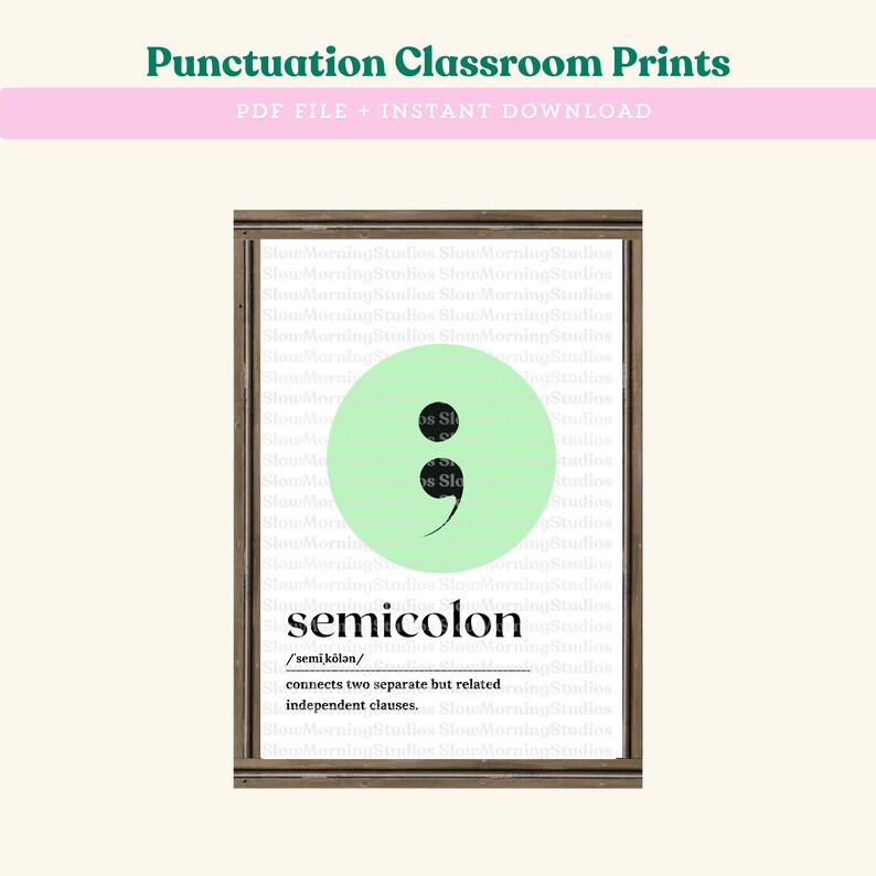Punctuation Classroom Poster Print Grammar Poster Print English Class ...