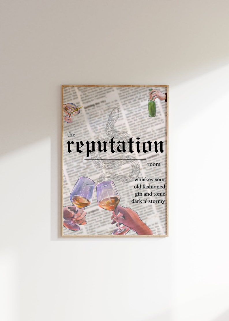 Taylor Swift Poster Album Cover Poster Taylor Swift Reputation Cocktail ...