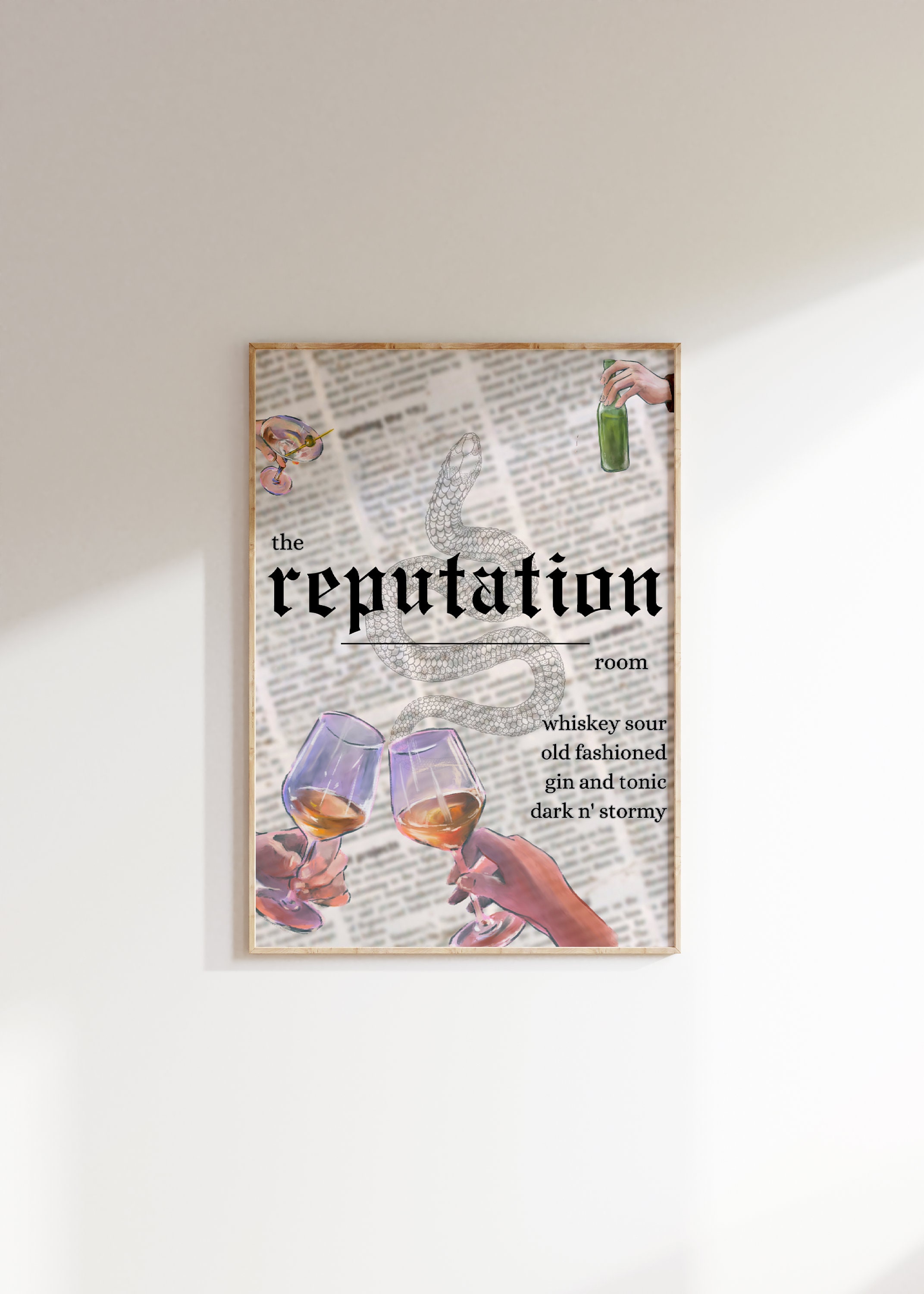 Taylor Swift Poster Album Cover Poster Taylor Swift Reputation Cocktail ...