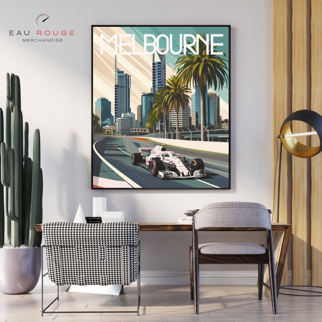 Vintage Abstract Formula 1 Poster Australian Grand Prix Melbourne ...