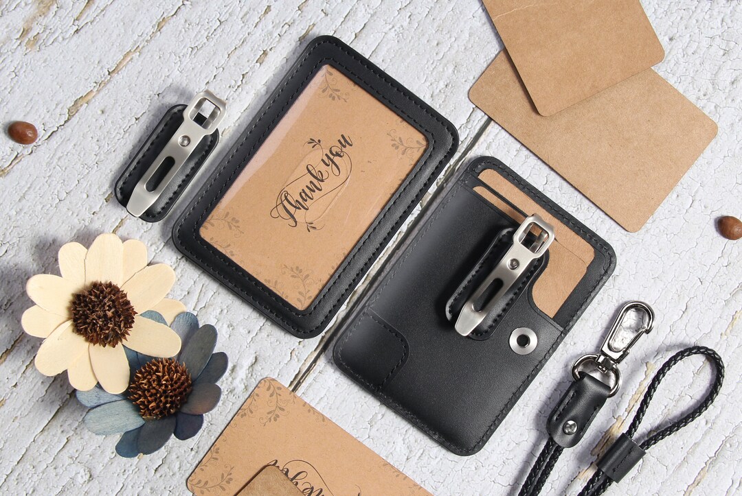 Designer Badge Holder & Card Holder 2 in 1 ,innovative Leather Badge ...