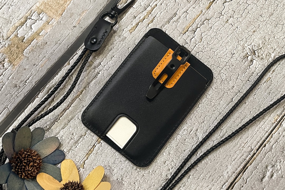 Custom Badge Holder, Leather Credit Card Holder, Personalized Portable ...