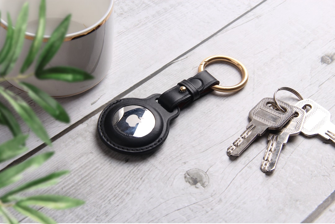 Personalized Genuine Leather AirTag Holder With Name,custom AirTag Case ...