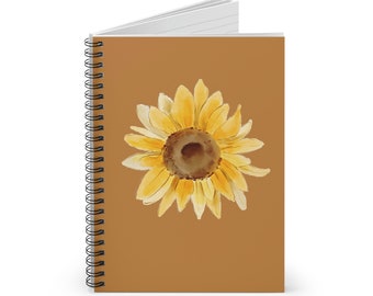 Floral Spiral Notebook: Sunflower Journal, Ruled Line Paper - Etsy