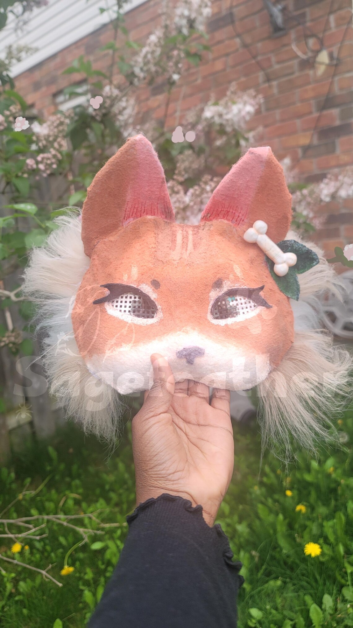 Orange Cat Mask (aka Raven) With Lining! Youtube: @sage_feather - Etsy