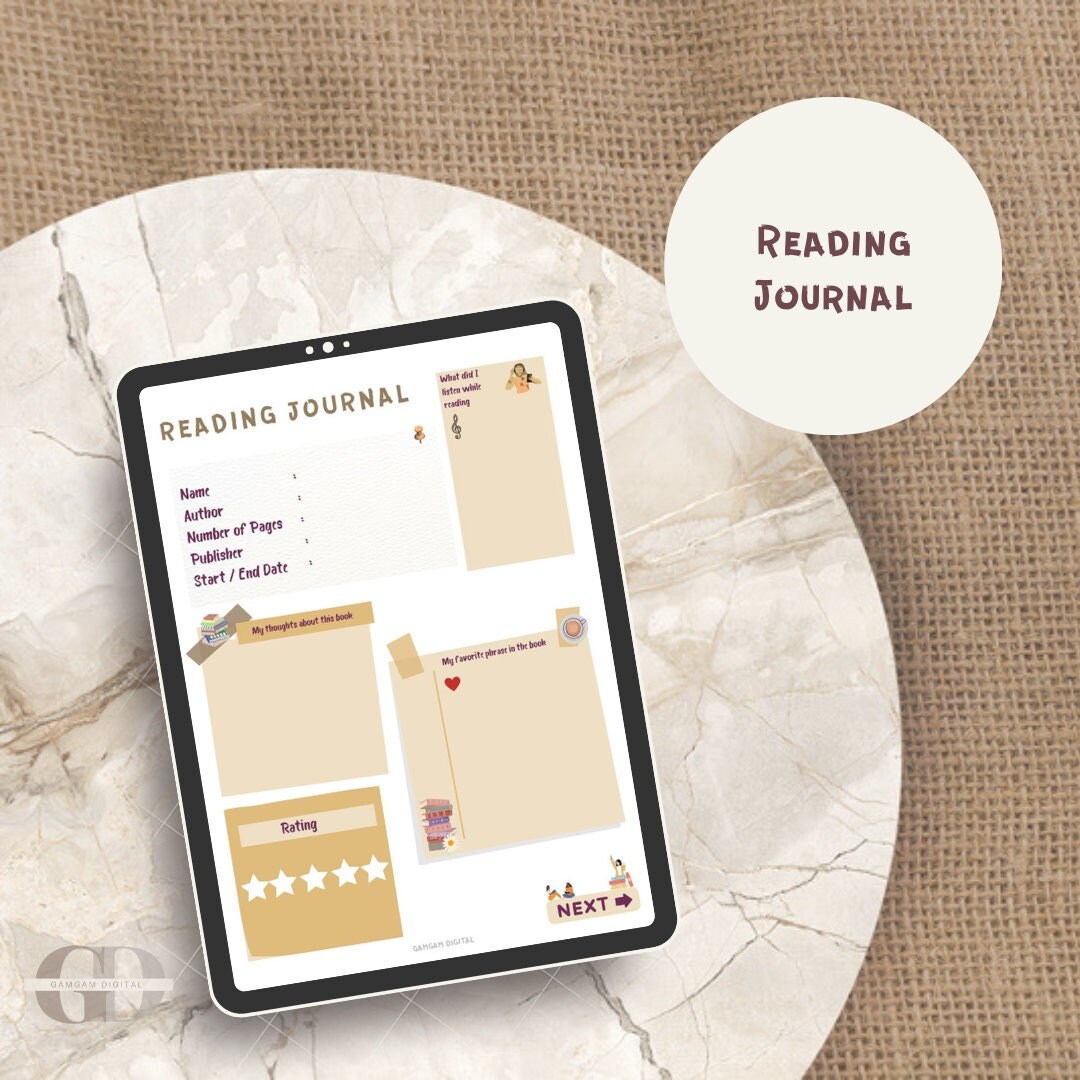 Printable & Digital Reading Journal - Etsy