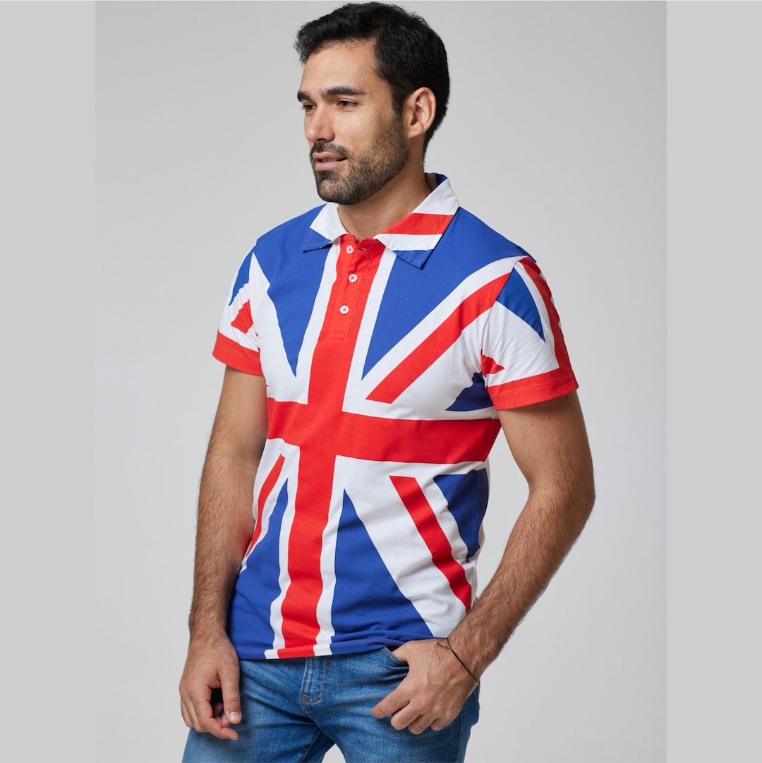 Union Jack Polo Shirt for Men 100% Cotton Collar Short Sleeve - Etsy