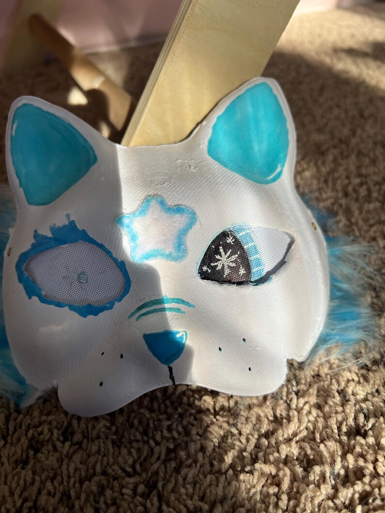 Therian Mask. Blue Icey Mask for Therians, Furries, and Cosplay. - Etsy