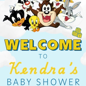 Baby Looney Tunes Baby Shower Welcome Sign - Etsy