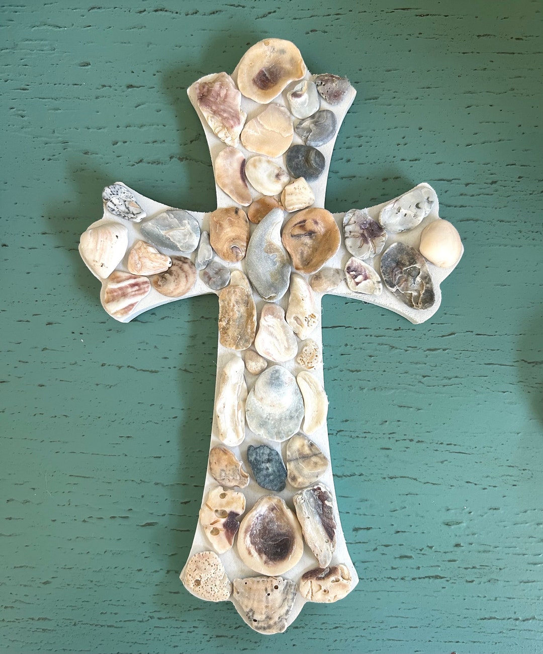 Celtic Seashell Cross, Seashell Art, Wood Shell Cross, Beach Gift ...