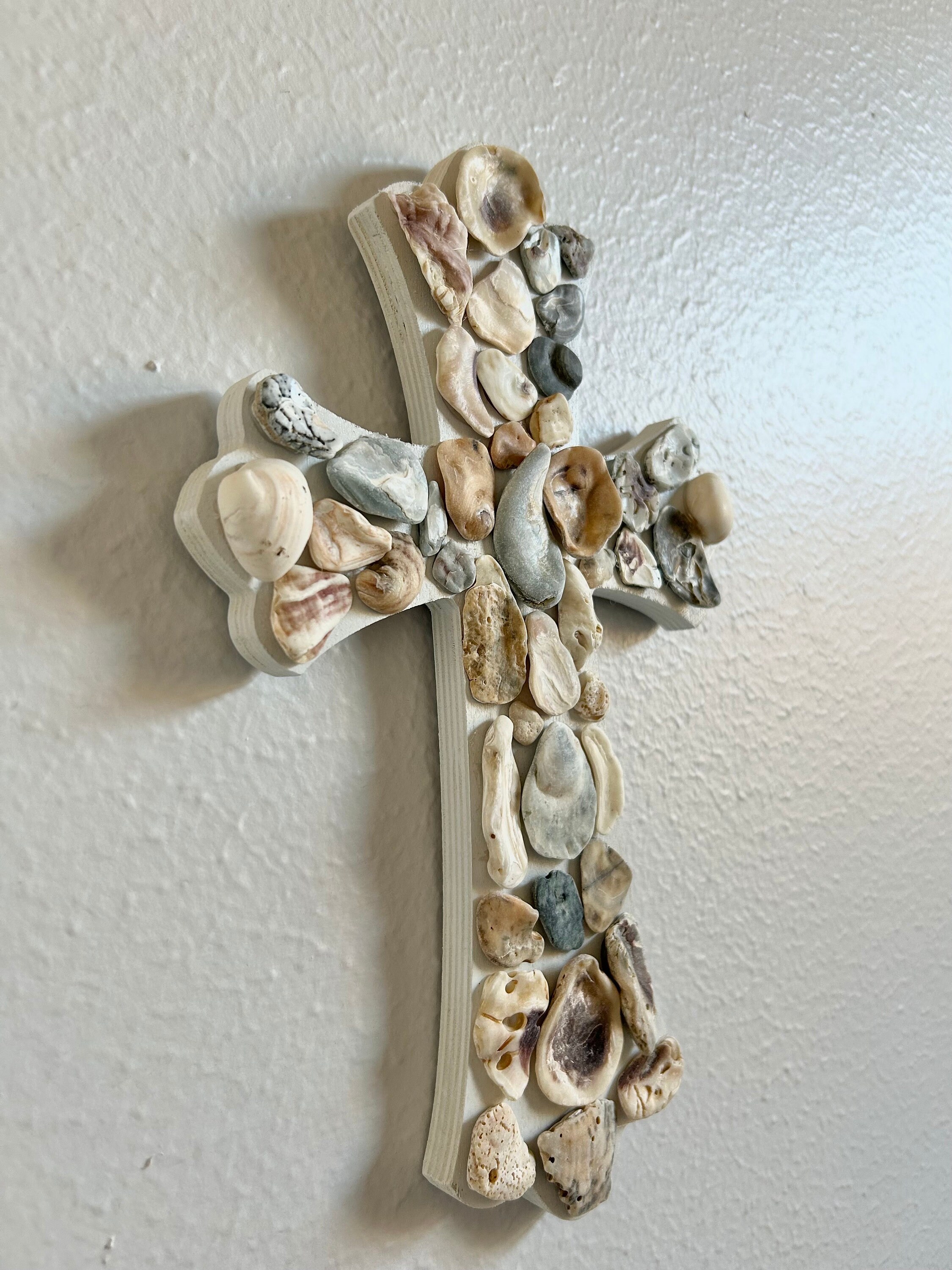 Celtic Seashell Cross, Seashell Art, Wood Shell Cross, Beach Gift ...